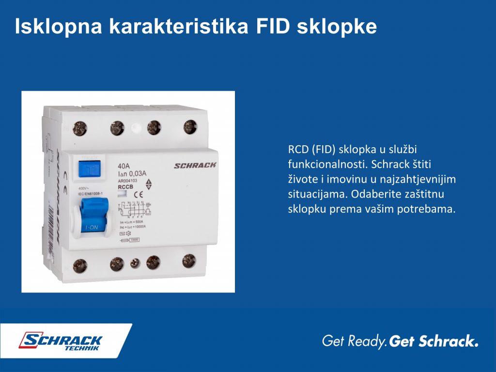 Isklopna karakteristika FID sklopke - Schrack Training Center